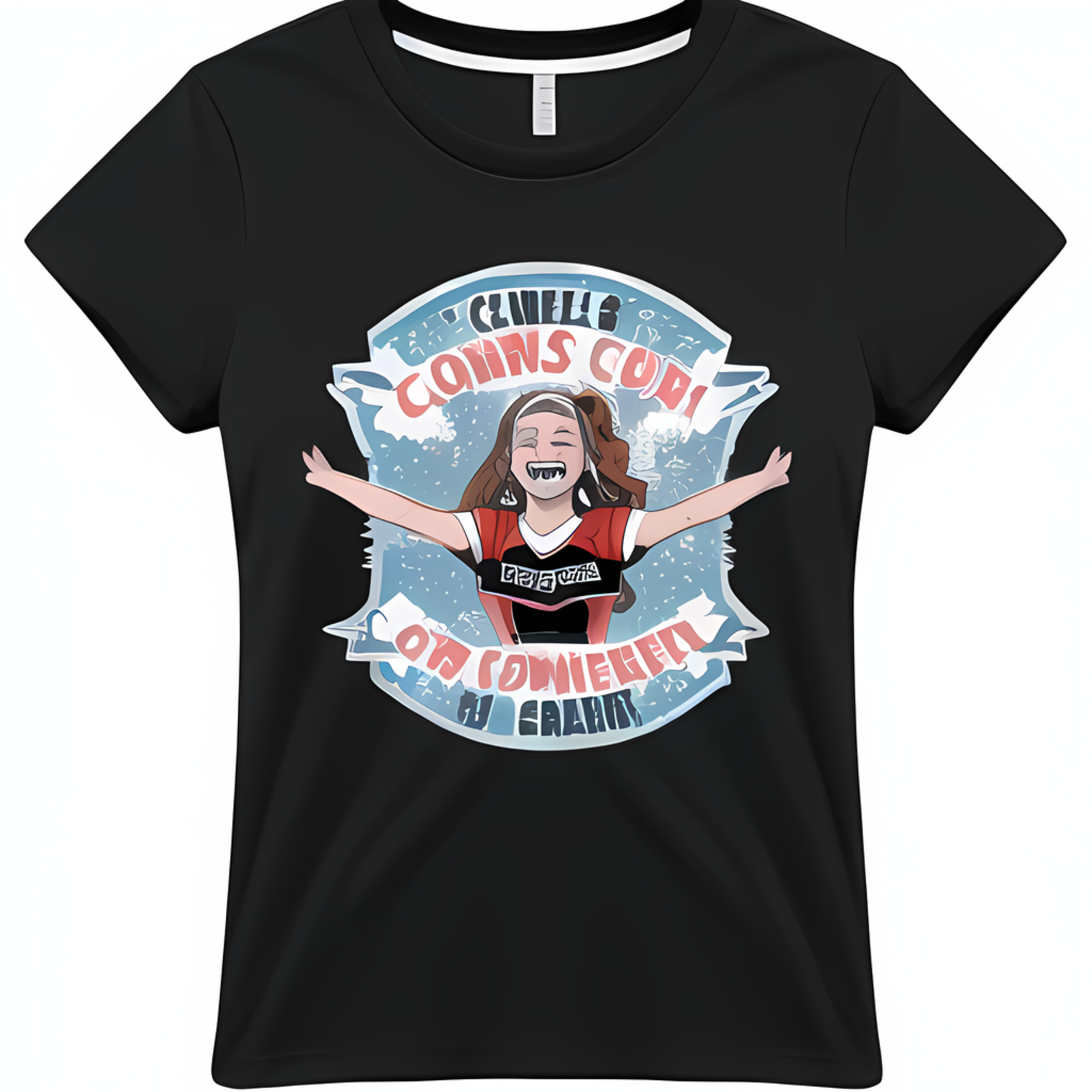 Black Cheerleader t T-Shirt with Unique Text Design C ColumnStyles ...
