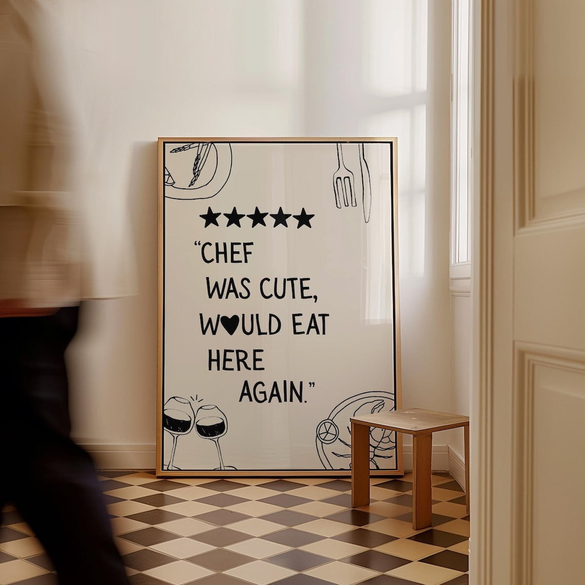 Black Chef Was Cute Would Eat Here Again Physical Kitchen Print,Hand ...