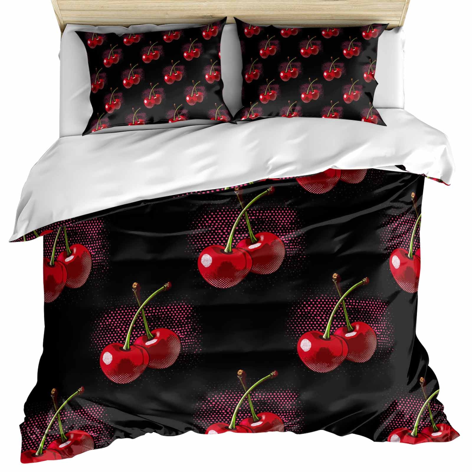 Black Cherry Bedding 3 Piece Duvet Cover Set Queen Size, Farmhouse ...