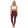 Black Cherry Red Color High-Waist Yoga Leggings Women's Seamless Poly ...
