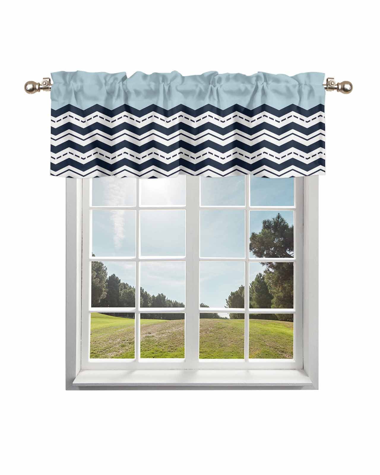 Black Chevron Curtain Valance for Windows/Living Room/Kitchen/Bathroom ...