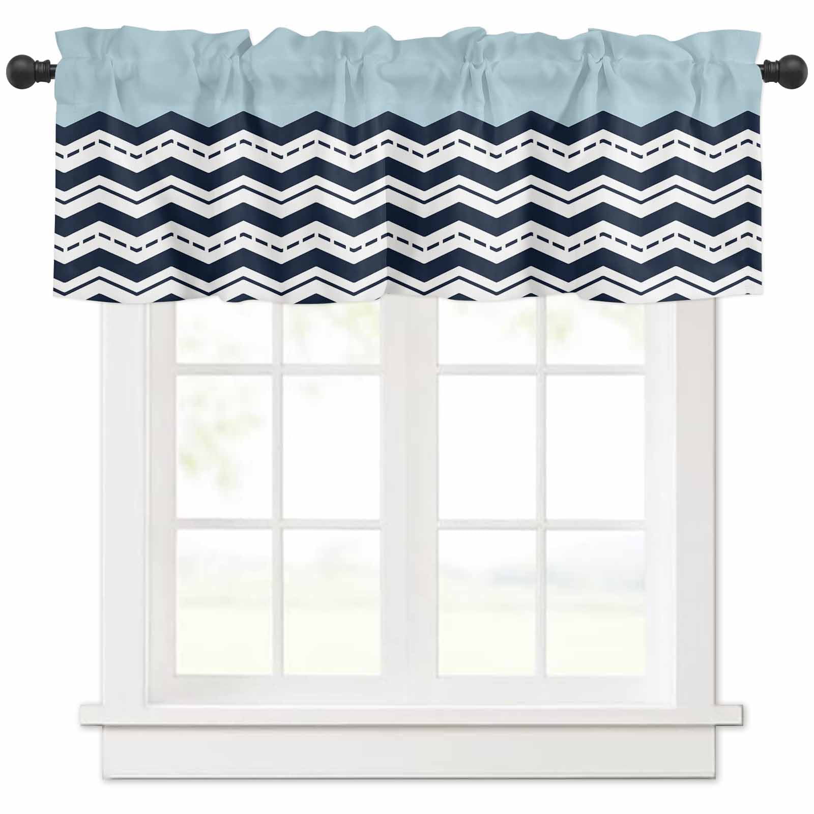 Black Chevron Valances for Windows Farmhouse Kitchen Curtains Valances ...