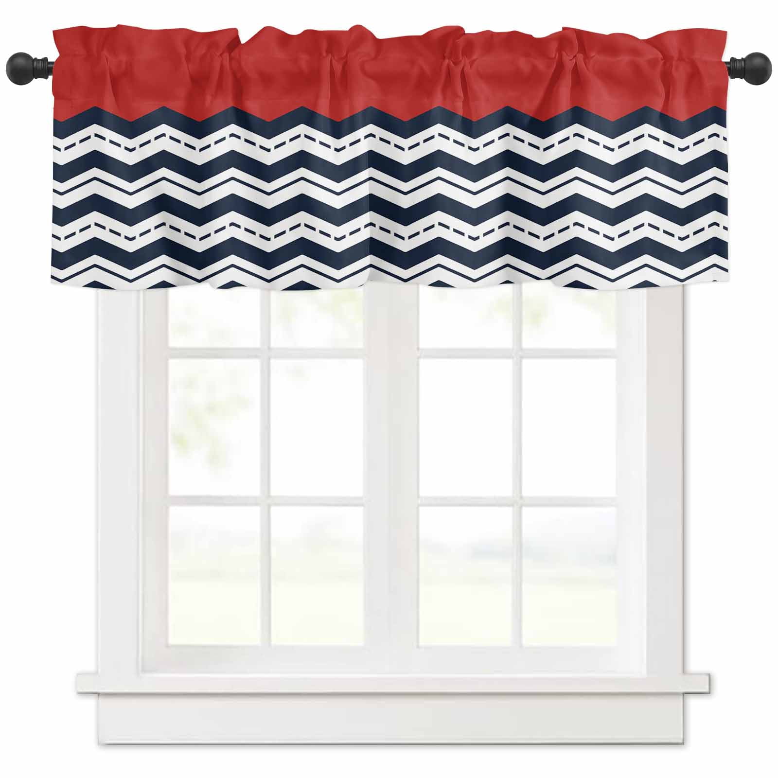 Black Chevron Valances for Windows Farmhouse Kitchen Curtains Valances ...