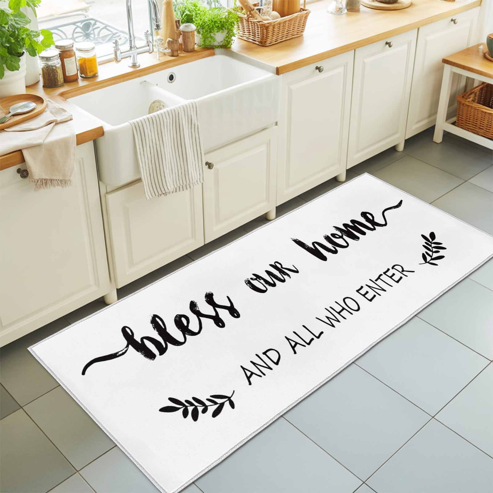Black Chic Healing Quotes Rectangle Rug 2'x6' White Washable Area Rugs ...