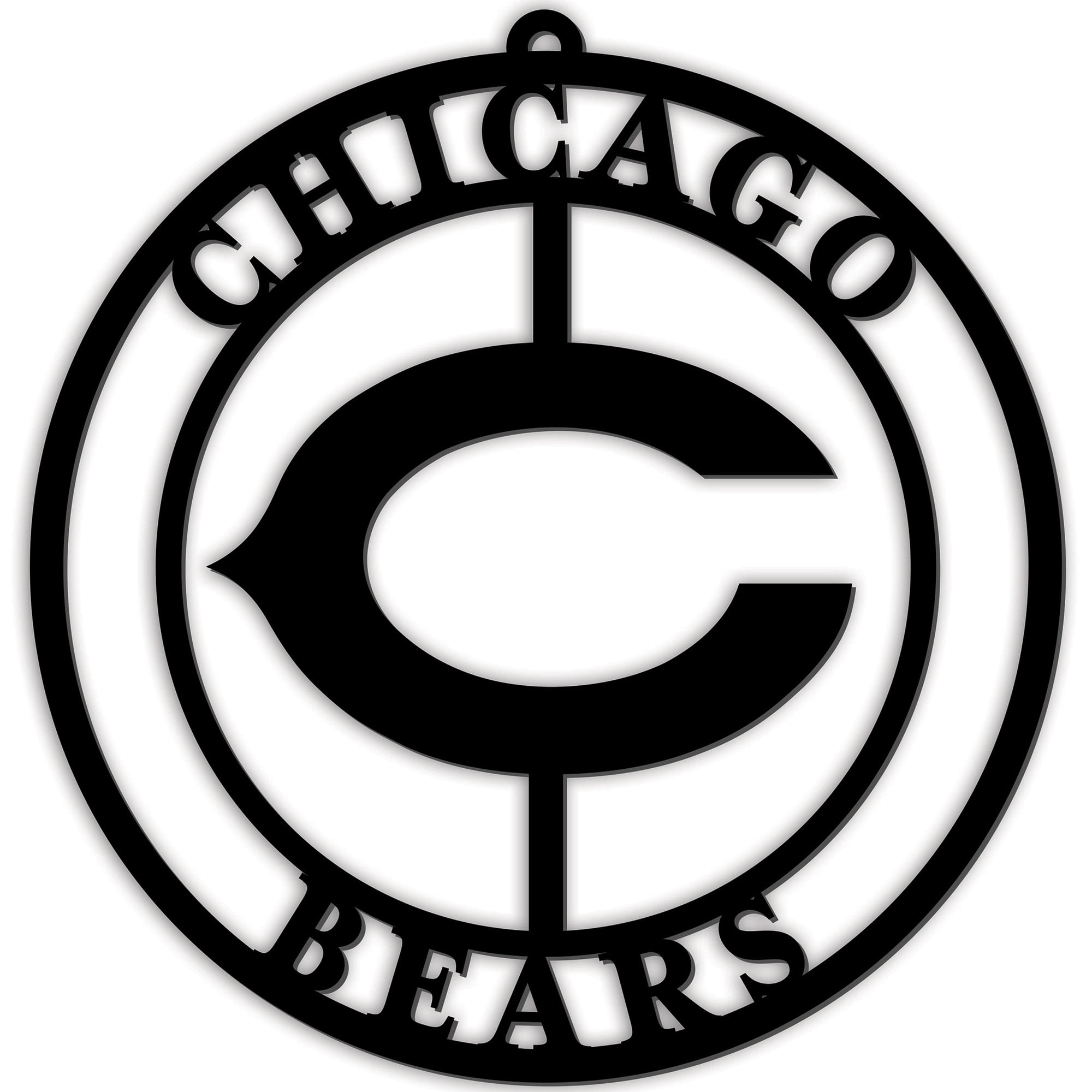 Black Chicago Bears 16'' Team Logo Cutout - Walmart.com