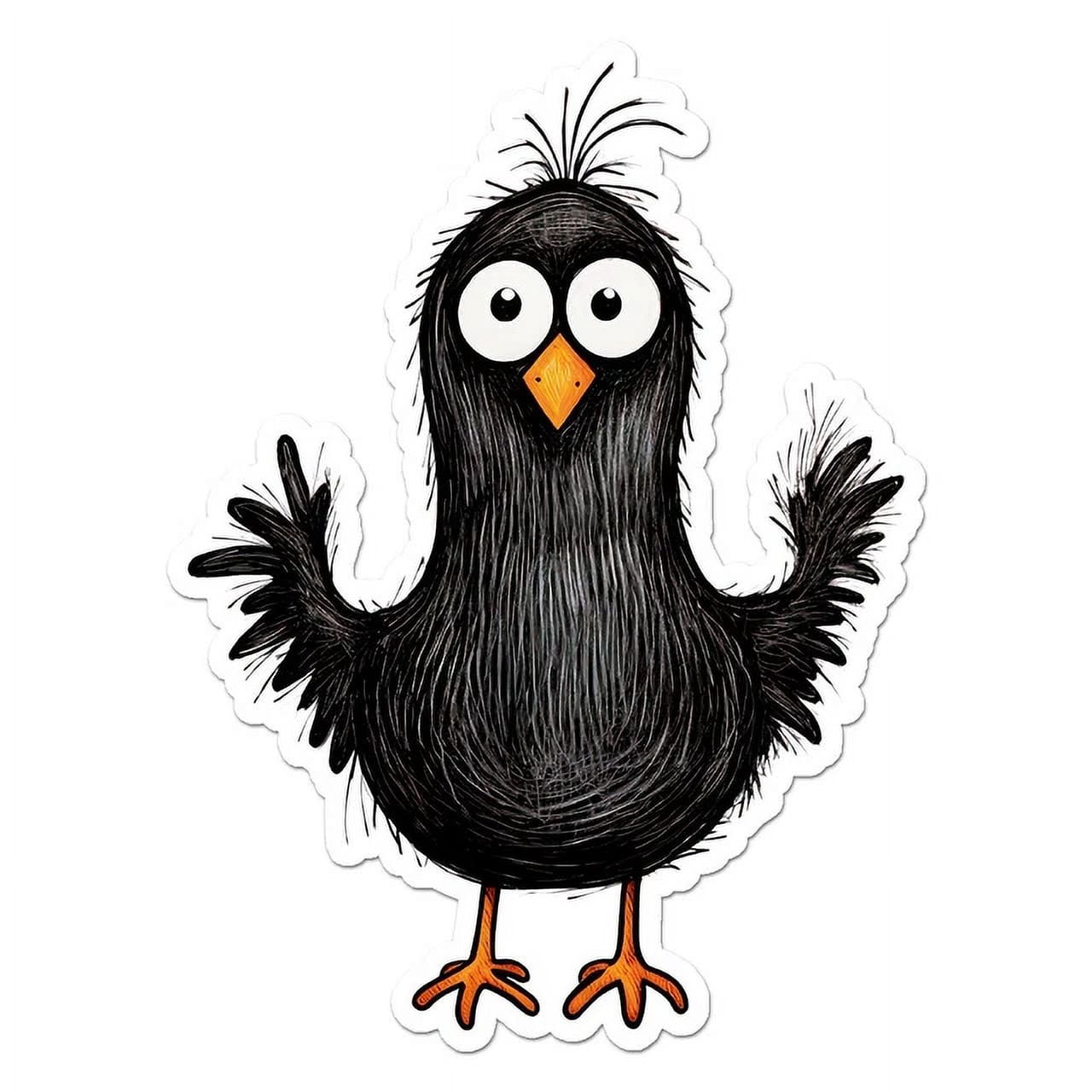 Black Chick Chicken Bird Sticker Phone Decal Water Bottle Stickers Car ...