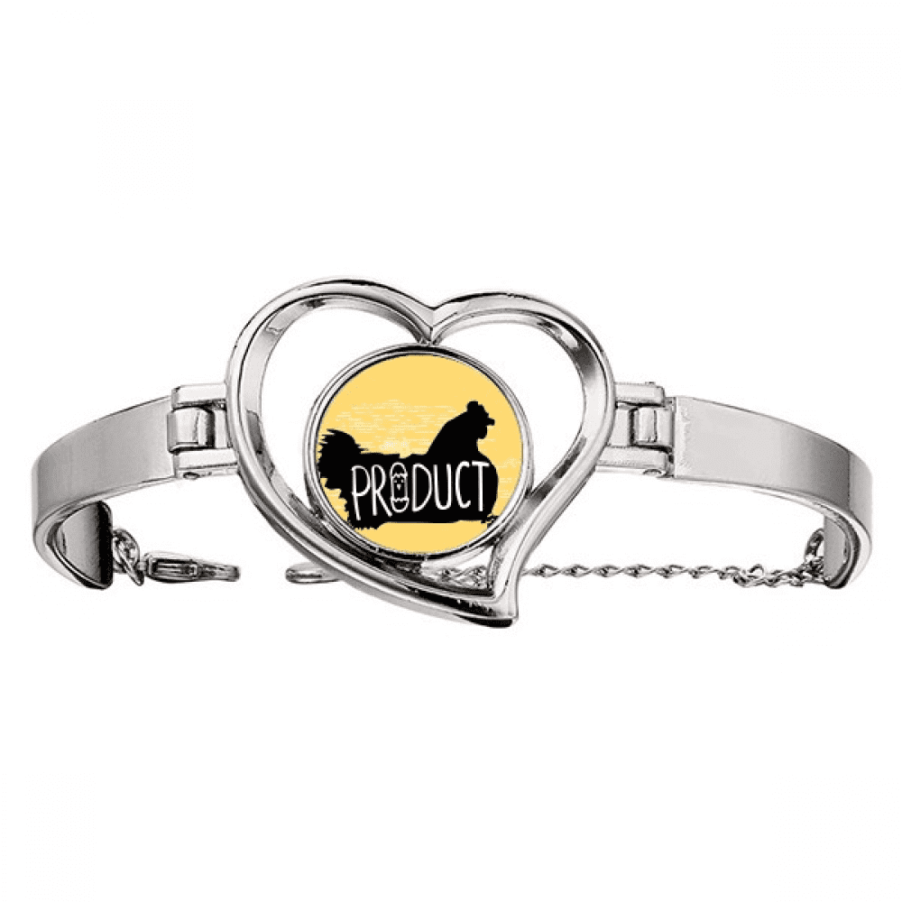 Black Chicken Animal Outline Natural Bracelet Heart Jewelry Wire Bangle ...