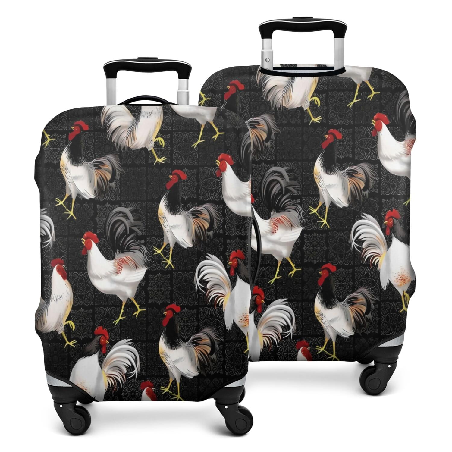 Black Chicken Rooster Pattern Luggage Cover Fashion Suitcase Cover ...