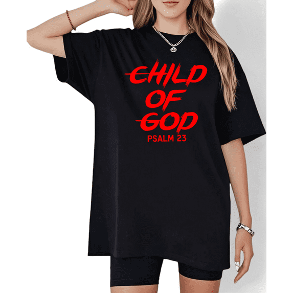 Black Child of God Psalm 23 Print Tshirt Graphic Tees Shirts Bold Red ...