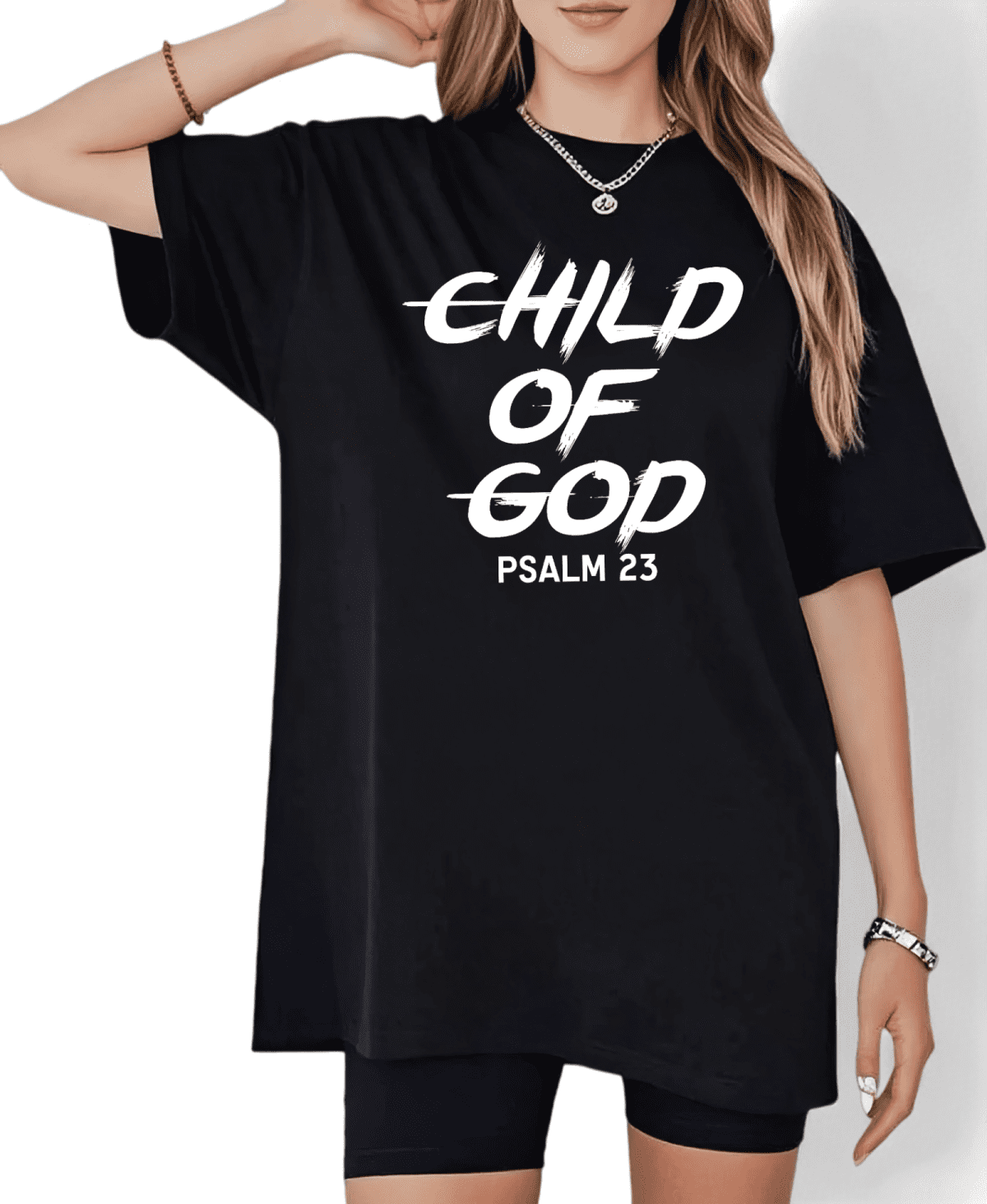 Black Child of God Psalm 23 Print Tshirt Graphic Tees Shirts Bold White ...