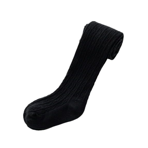 Black Children'S Knit Leggings Small Cable Knit Design Breathable ...