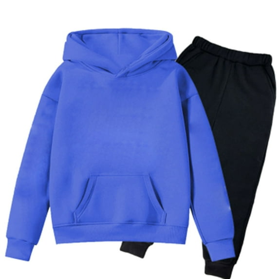 Black Children's Long-Sleeved Hoodie and Pants Set, Stylish Letter ...