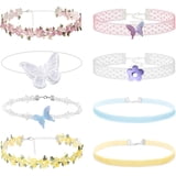 Black Choker Necklace Set Velvet Lace Choker Daisy Gothic Punk Classic ...