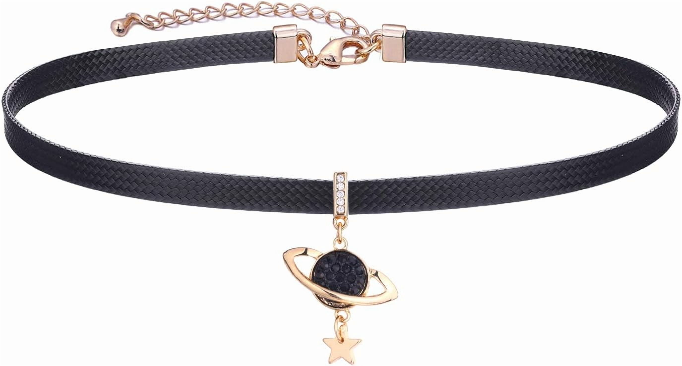 Black Choker Necklace for Women,Gold/Siver Tone Choker Necklace with ...