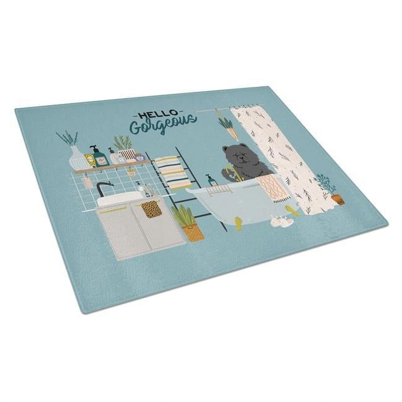 Black Chow Chow in Bathtub Glass Cutting Board - Large - Walmart.com