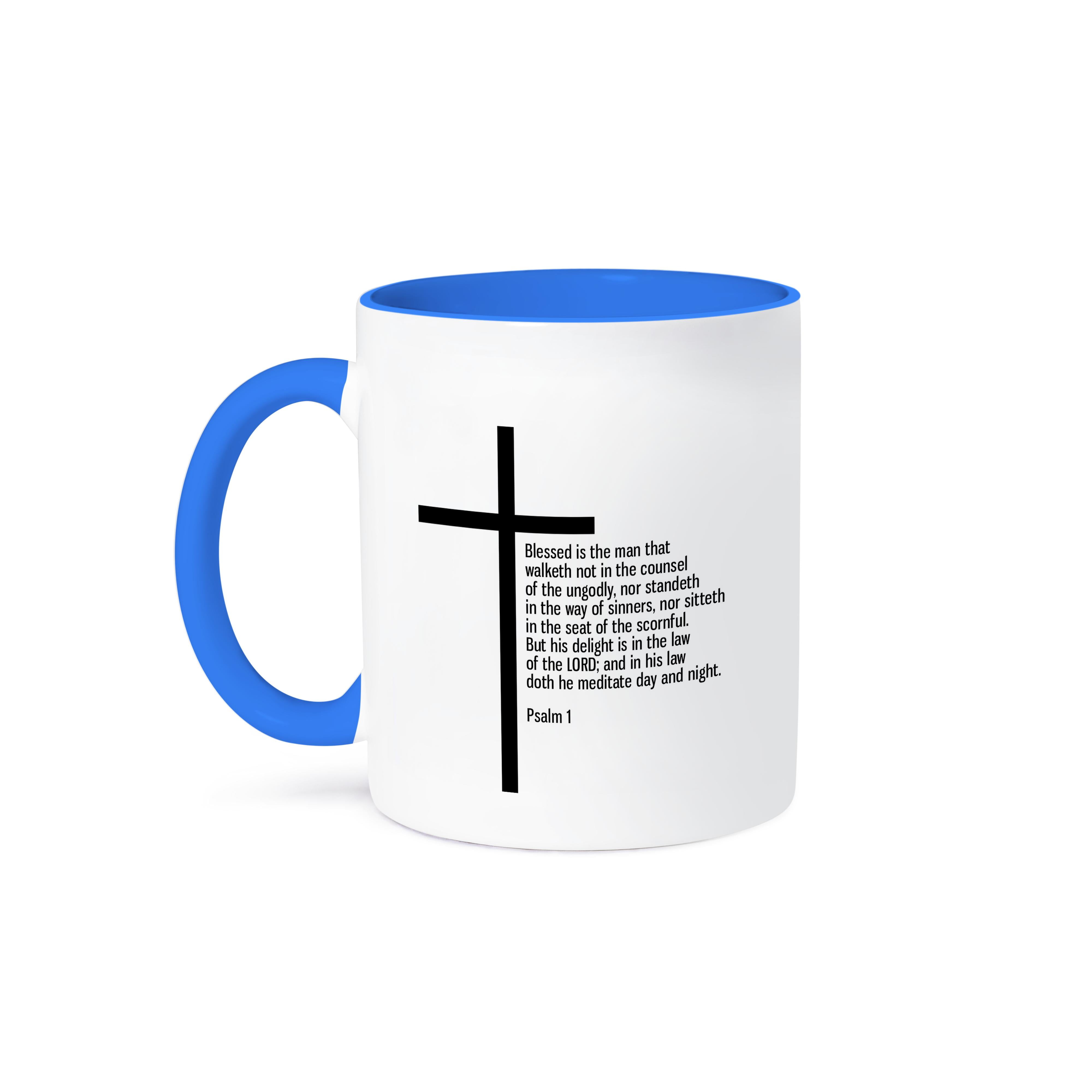 Black Christian Cross. Bible Psalm One Against The White Background ...