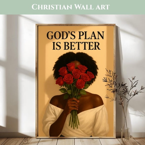 Black Christian Home Decor Wall Art, Unframed Paper Poster 24x36in ...