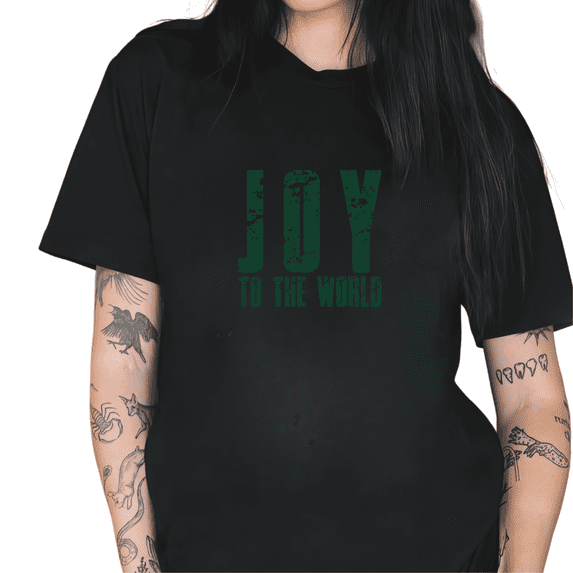 Black Christian Print Tshirt Graphic Tees Shirts with Joy To The World ...