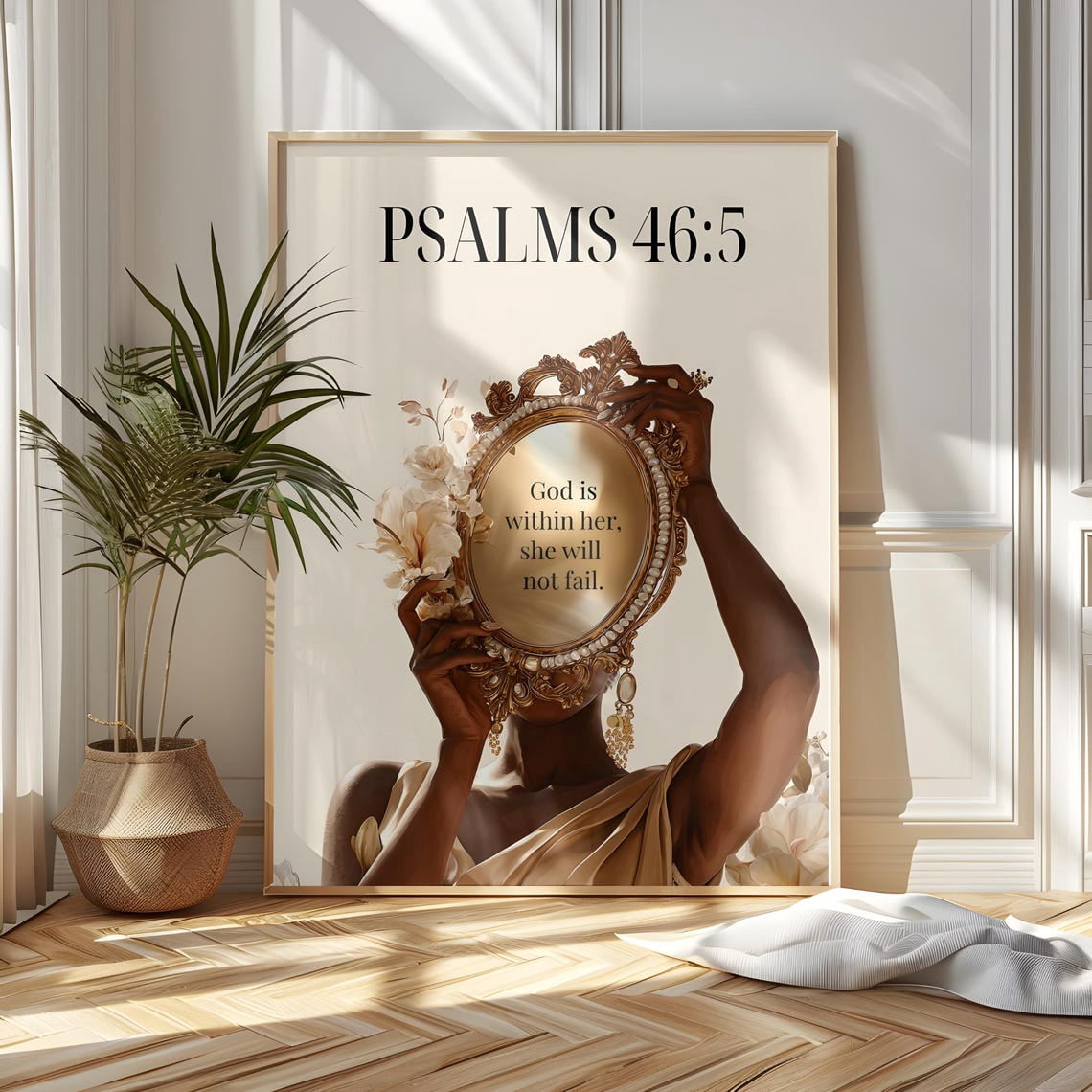 Black Christian Wall Art, Scripture Bible Verse Poster, Unframed Paper ...