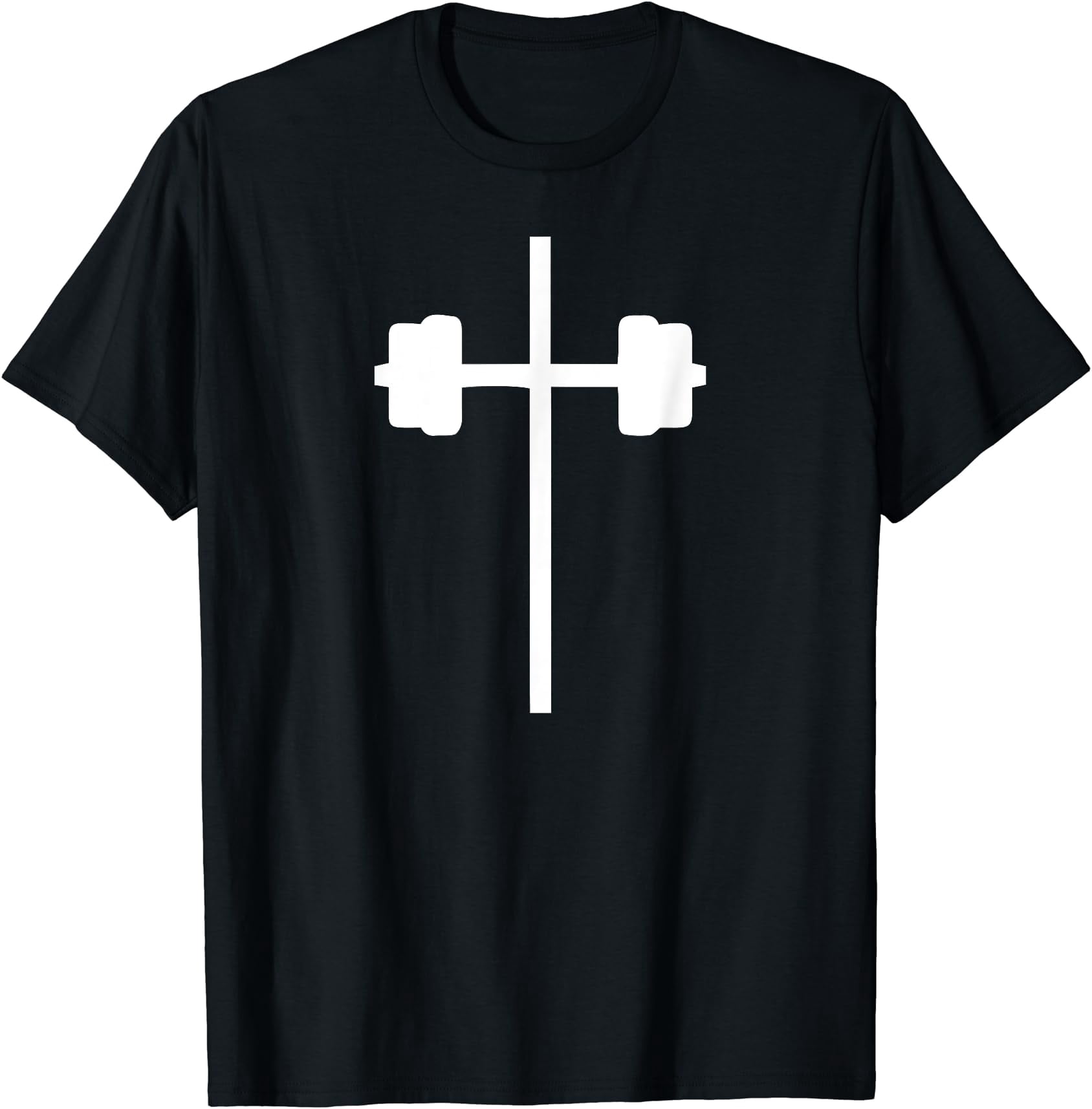 Black Christian Weight Lifting T-Shirt with Barbell Design for Gym ...