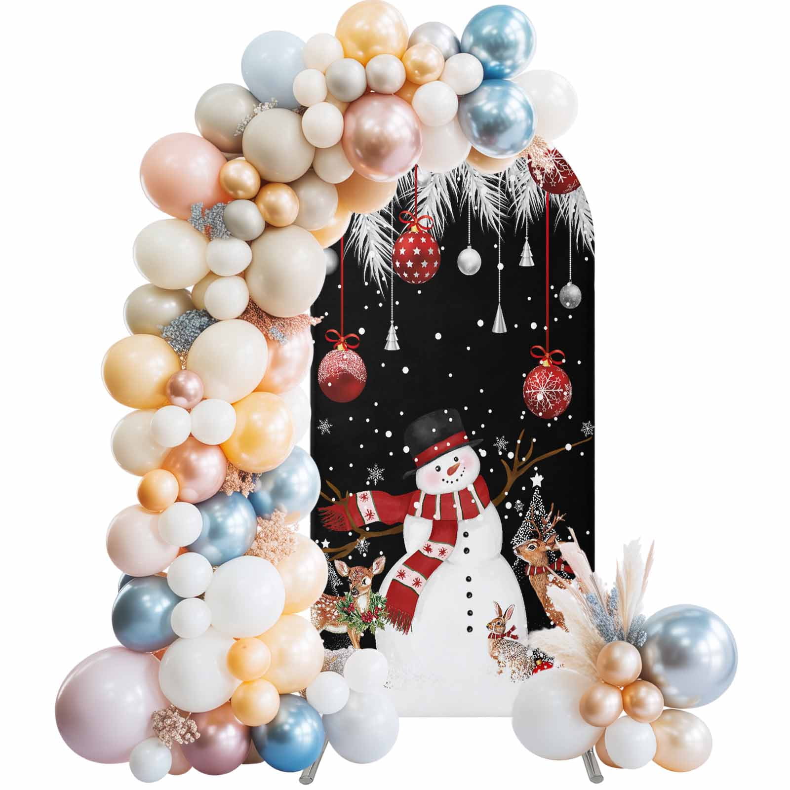 Black Christmas Arch Backdrop Cover 7.2x4 Ft, Spandex Wedding Arch ...