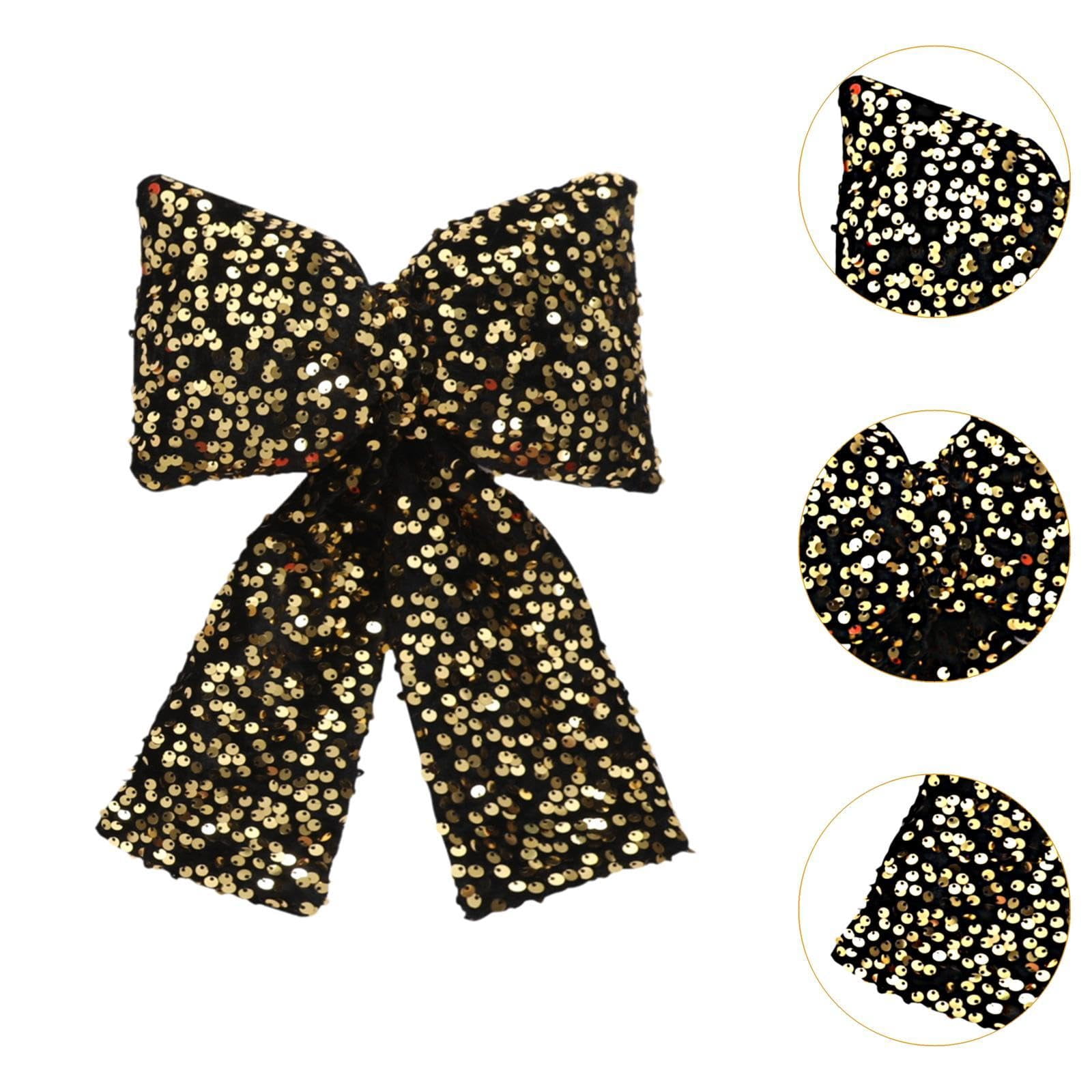 Black Christmas Bows - with Glitter Spot Bows for Christmas Tree, Twist ...