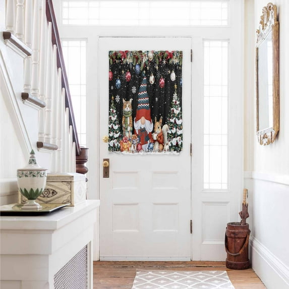 Black Christmas Door Curtains for Door Window, French Sidelight Front ...