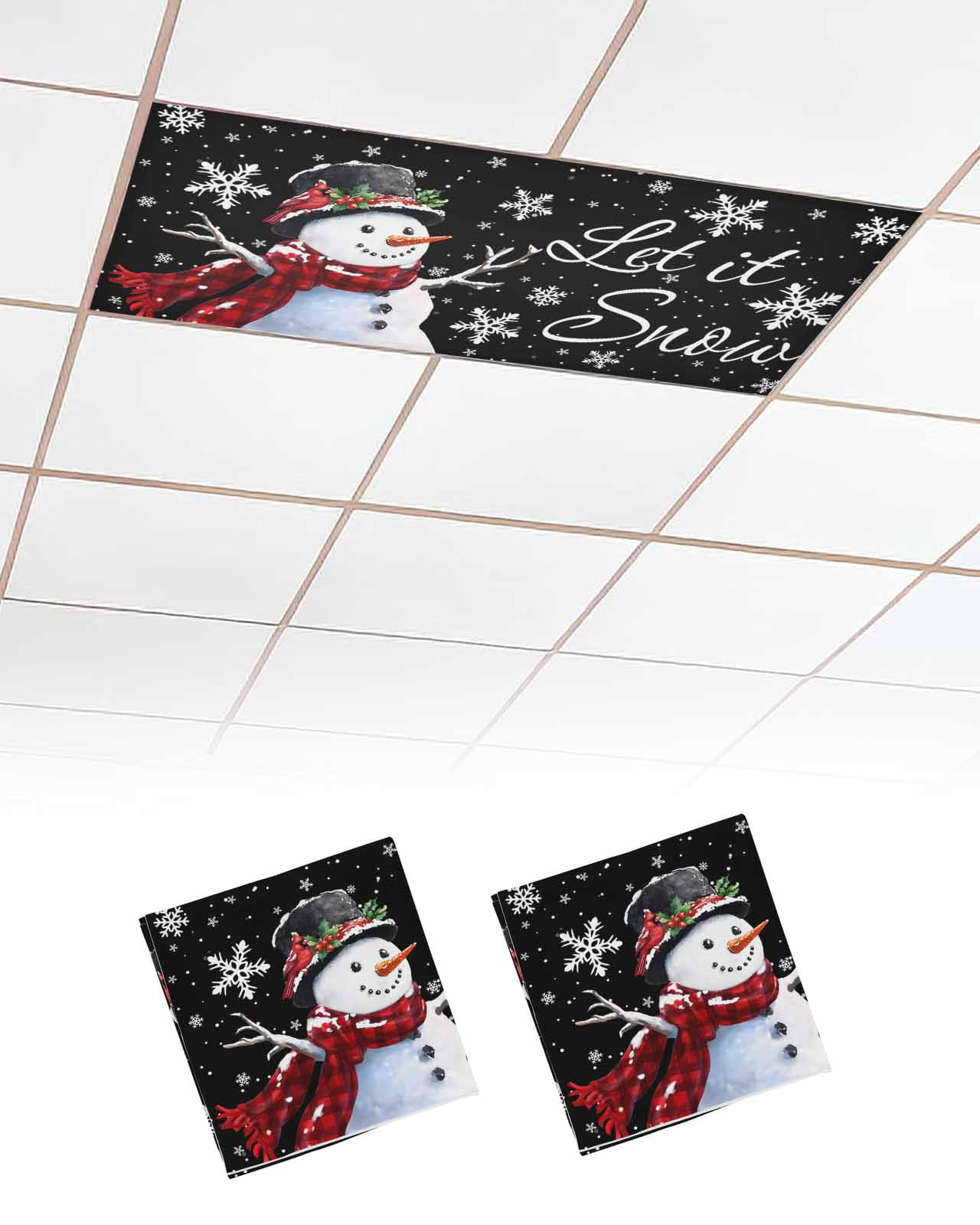 Black Christmas Fluorescent Light Covers for Ceiling Lights 4x2 feet,2 ...