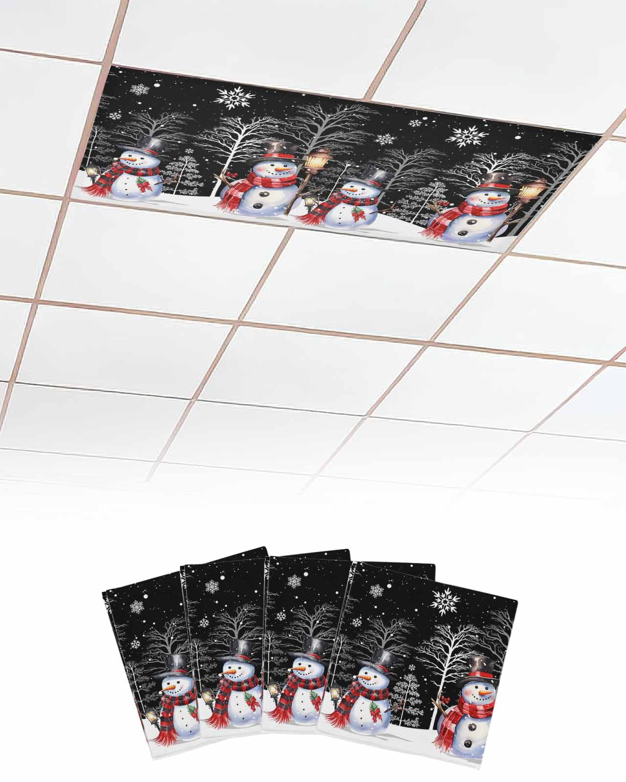 Black Christmas Fluorescent Light Covers for Ceiling Lights 4x2 feet,4 ...