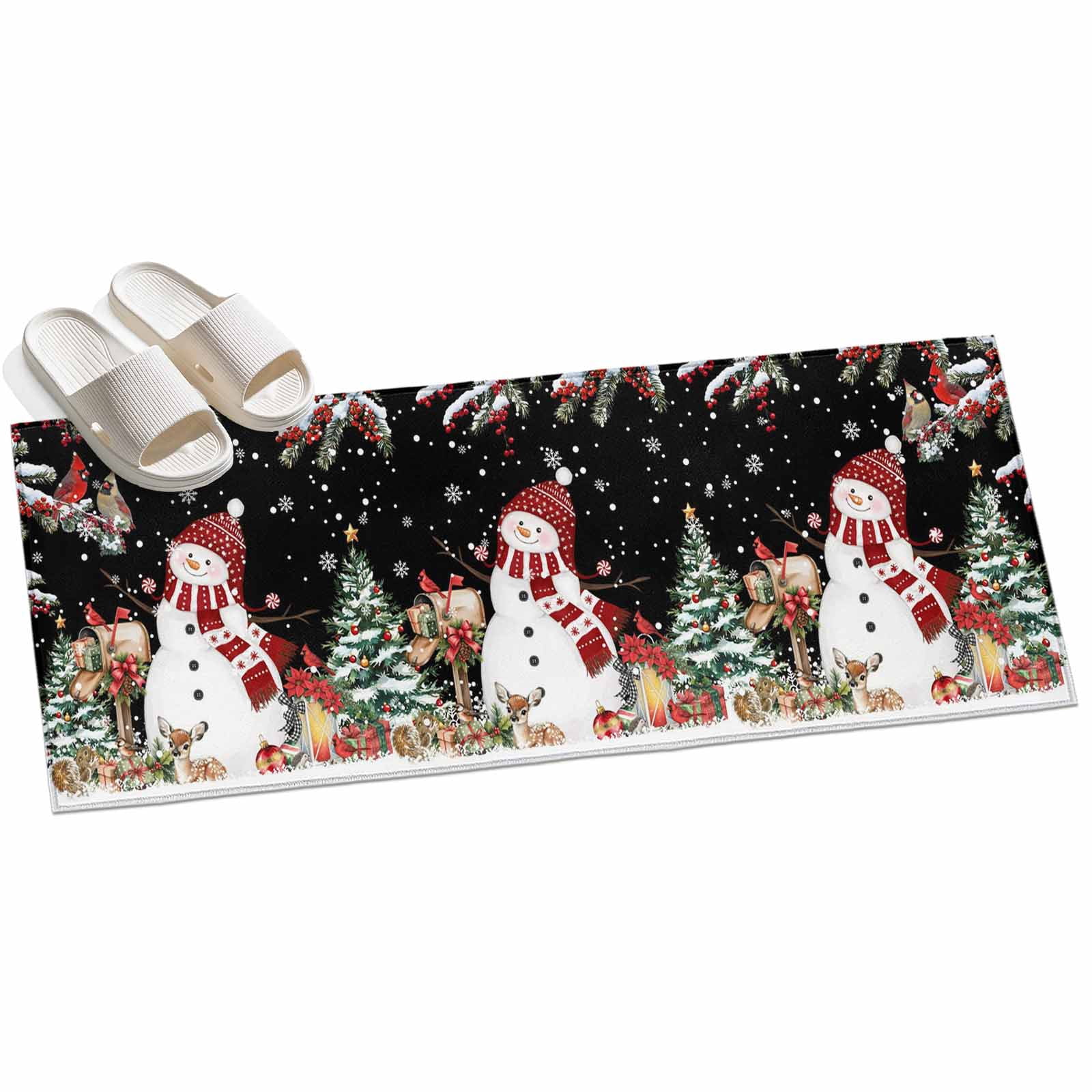 Black Christmas Hallway Runner Rug 2x6 Washable Non Slip Kitchen Runner ...