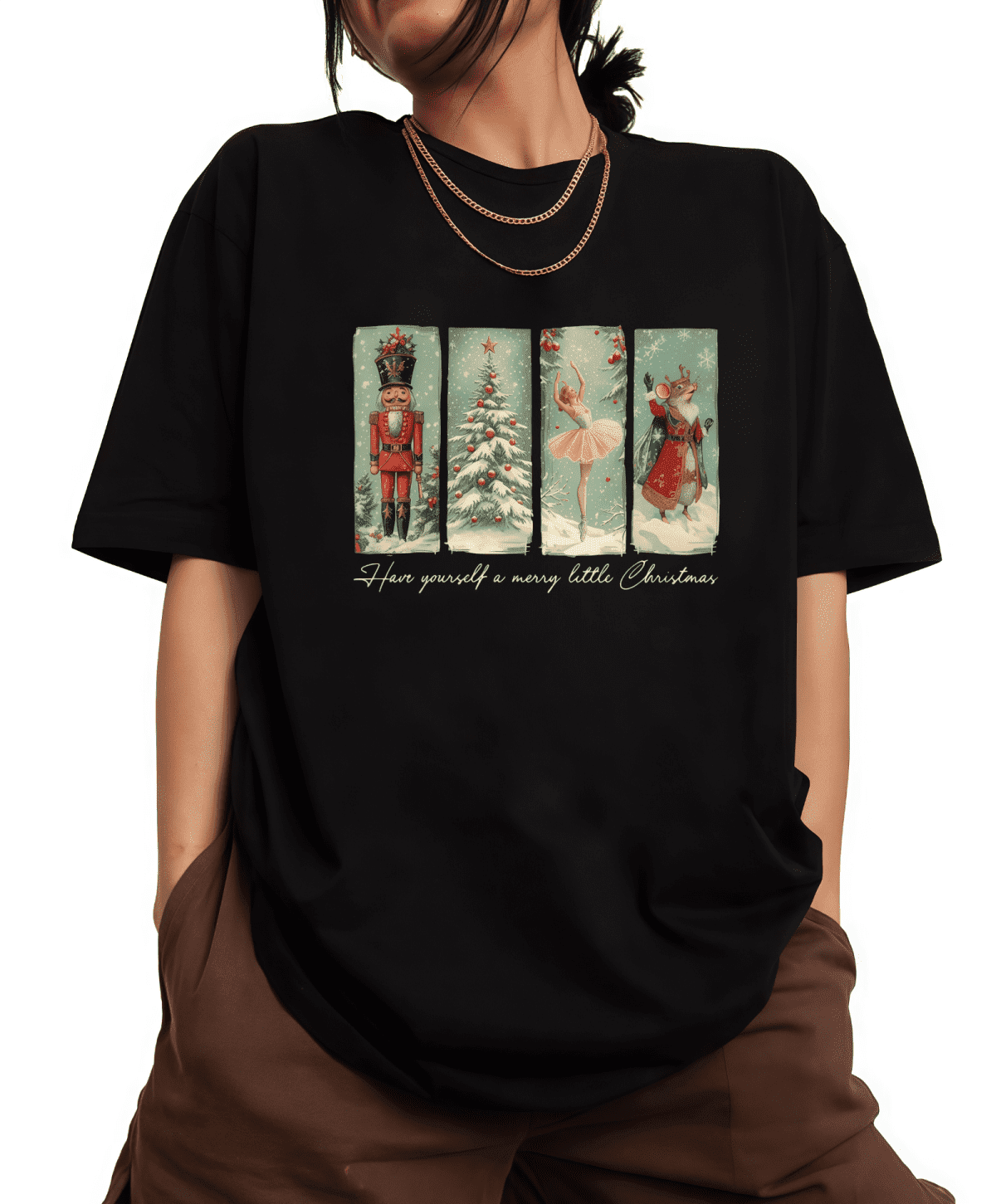 Black Christmas Nutcracker Graphic Tees Print T-shirt Shirts Retro ...