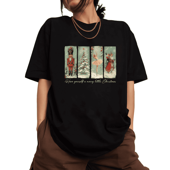 Black Christmas Nutcracker Graphic Tees Print T-shirt Shirts Retro ...