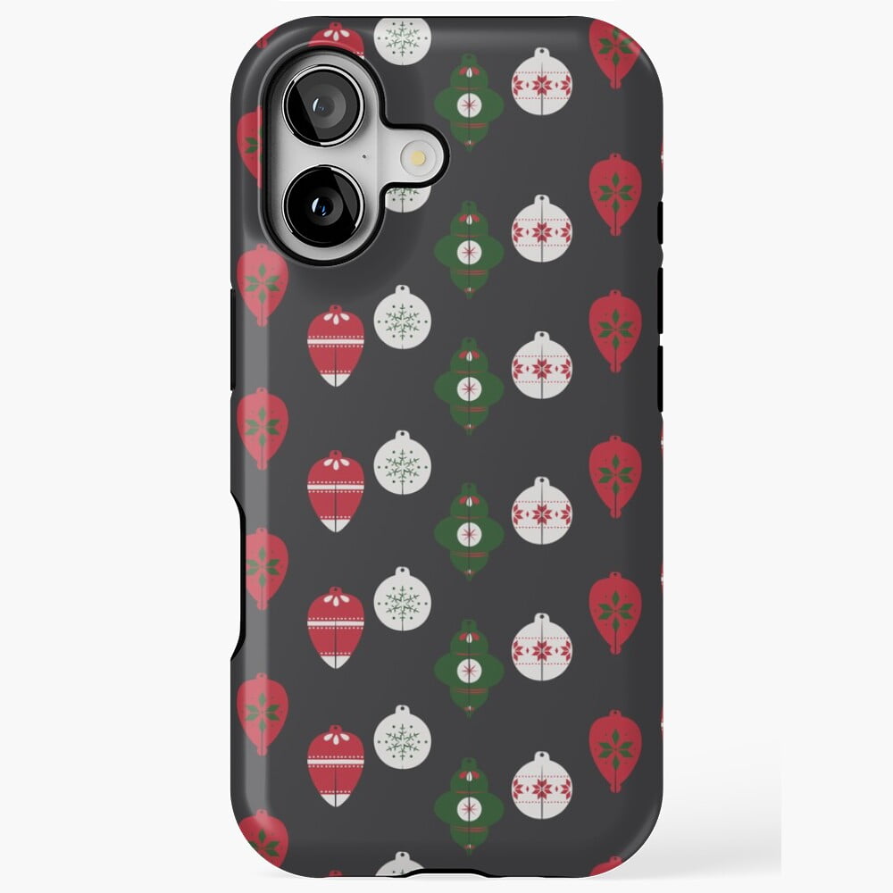Black Christmas Ornament Elegant Festive Pattern Case for iPhone 17 ...