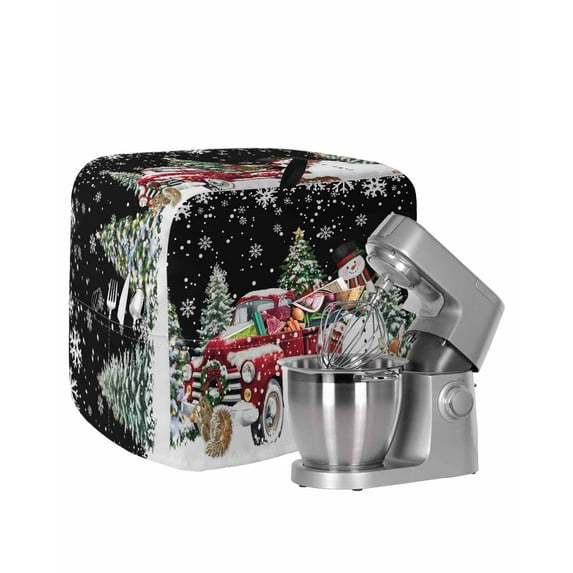 Black Christmas Snowman Stand Mixer Dust Cover with Storage Pocket ...