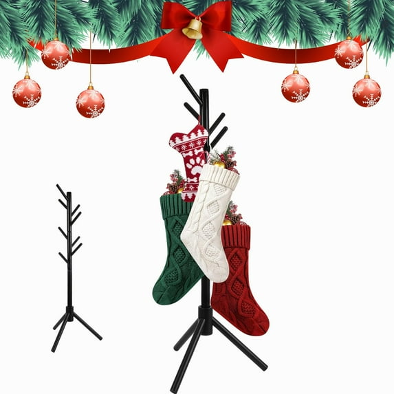Black Christmas Stocking Holder Stand, Wooden Stocking Holder Stand ...