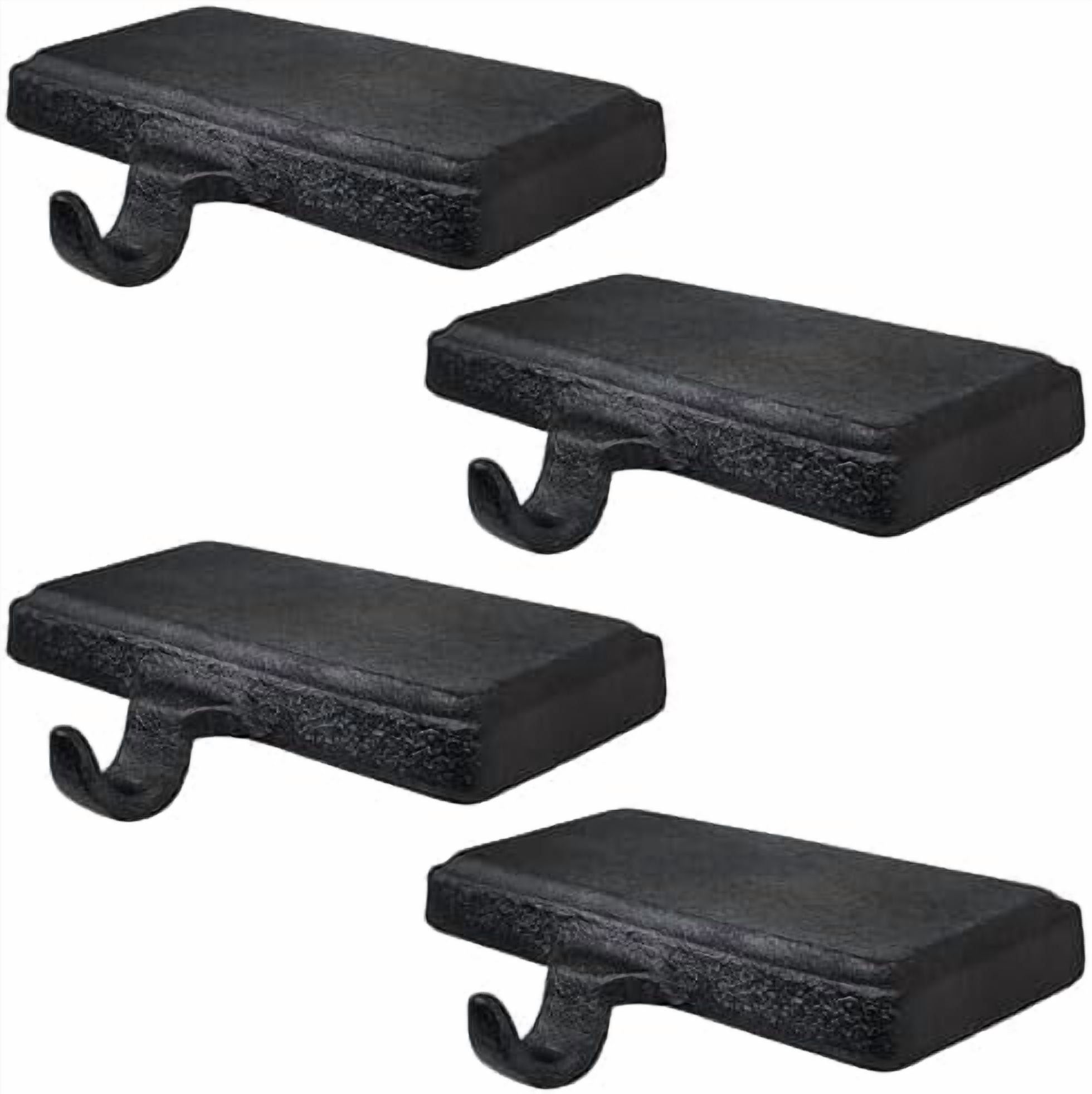 Black Christmas Stocking Holders for Mantle Set of 4 - Heavy Cast Iron ...
