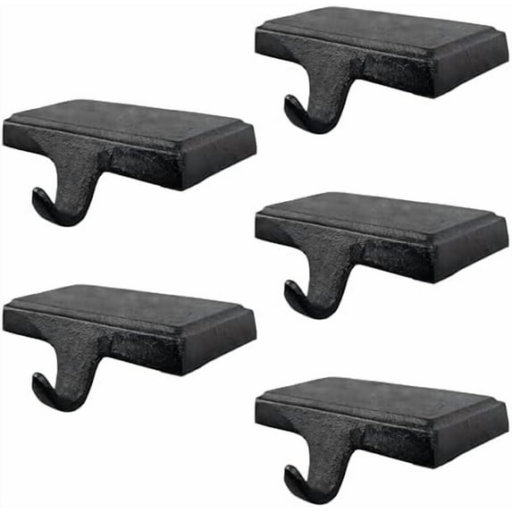 Black Christmas Stocking Holders for Mantle set of 5 - Heavy Cast Iron ...