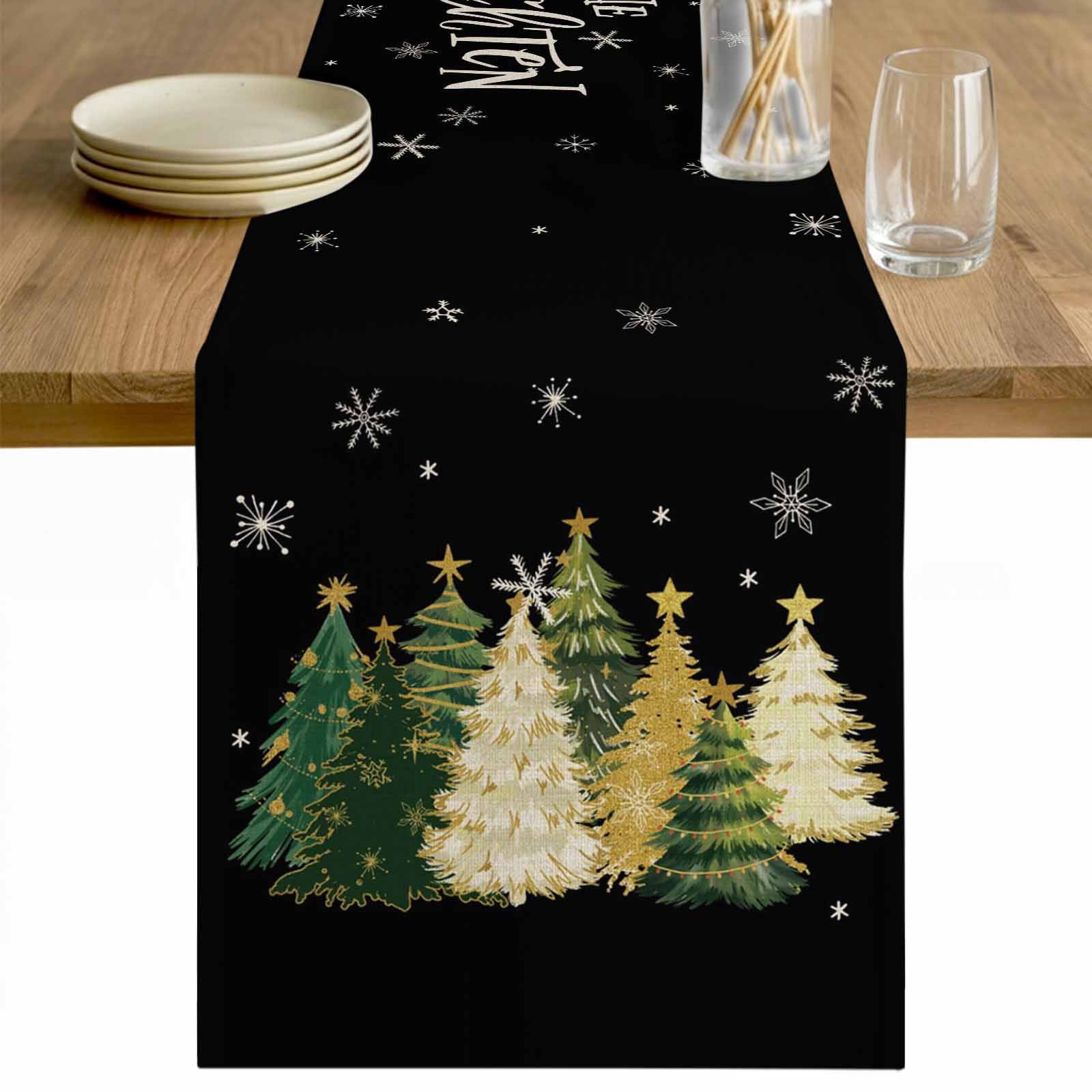Black Christmas Table Runner 48 Inches Long Farmhouse Dress Scarves ...