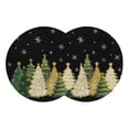 Black Christmas Tree Round Placemats Set of 2, Braided Polypropylene ...