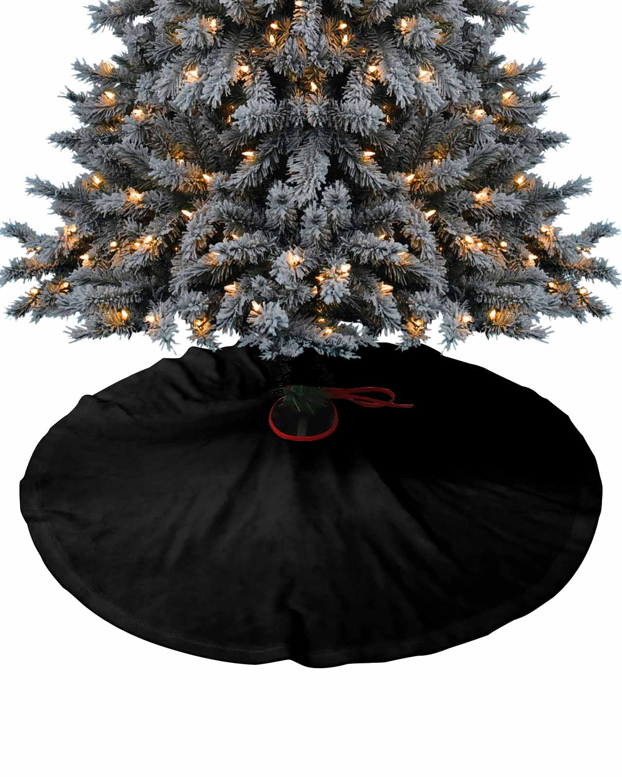 Black Christmas Tree Skirt 36 Inches Large Christmas Skirt Tree, Pure ...
