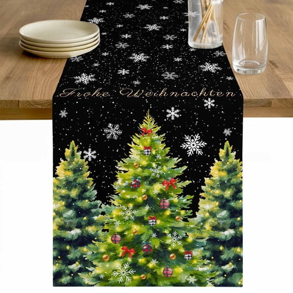 Black Christmas Tree Table Runner 120 Inches Long Farmhouse Dress ...