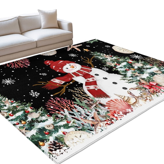 Black Christmas Washable Rug 3x5 Area Rug for Living Room Bedroom Non ...