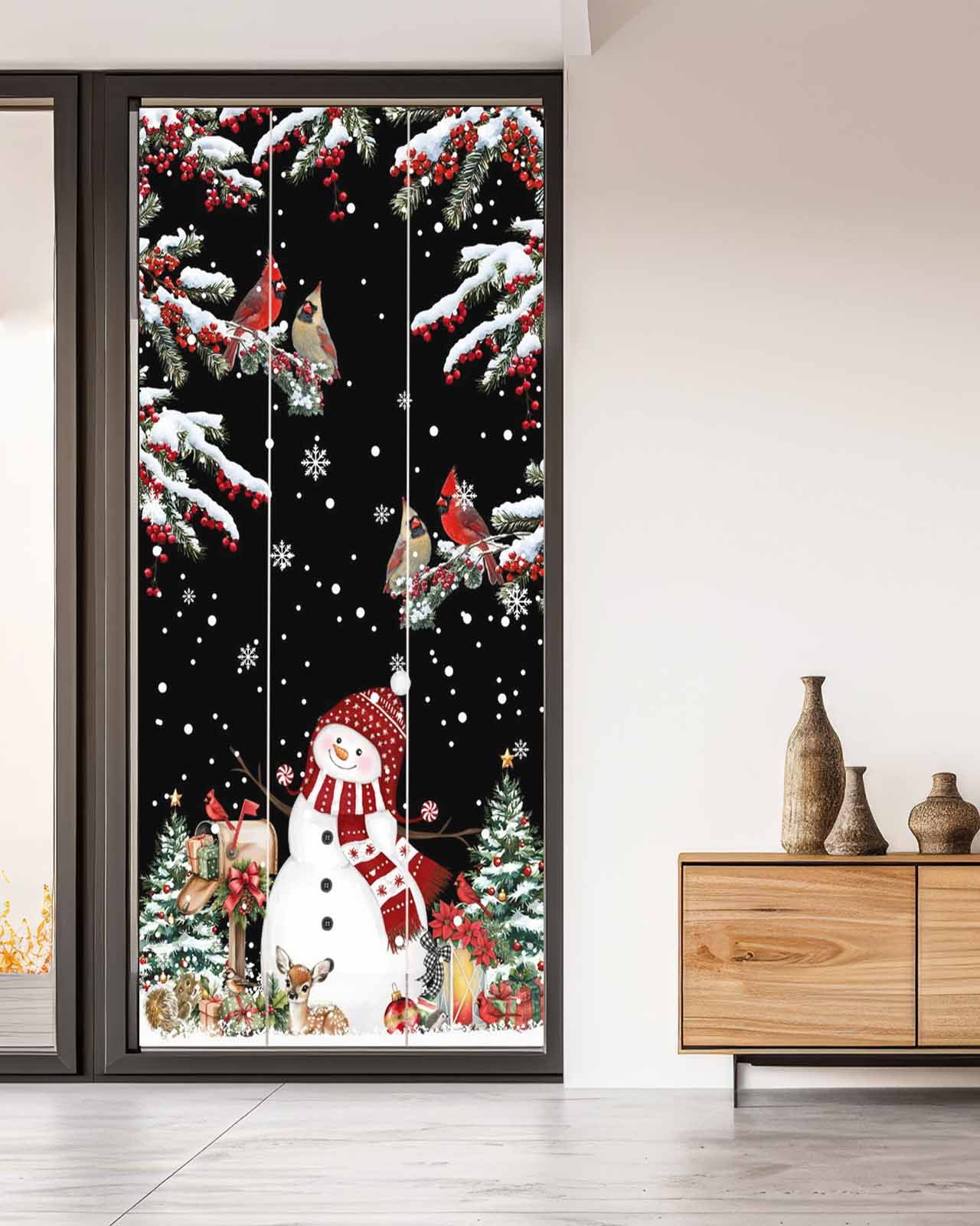 Black Christmas Window Privacy Film Stained Glass Window Film ...