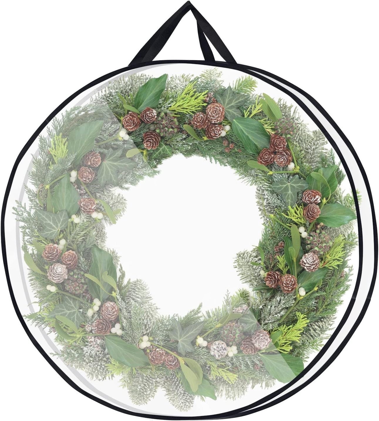 Black Christmas Wreath Storage Bag - 24.02*7.87in Transparent PVC Bag ...