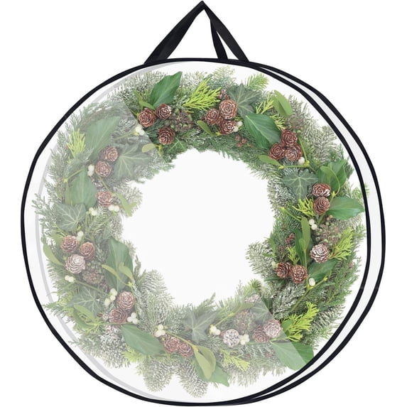 Black Christmas Wreath Storage Bag - 24.02*7.87in Transparent PVC Bag ...