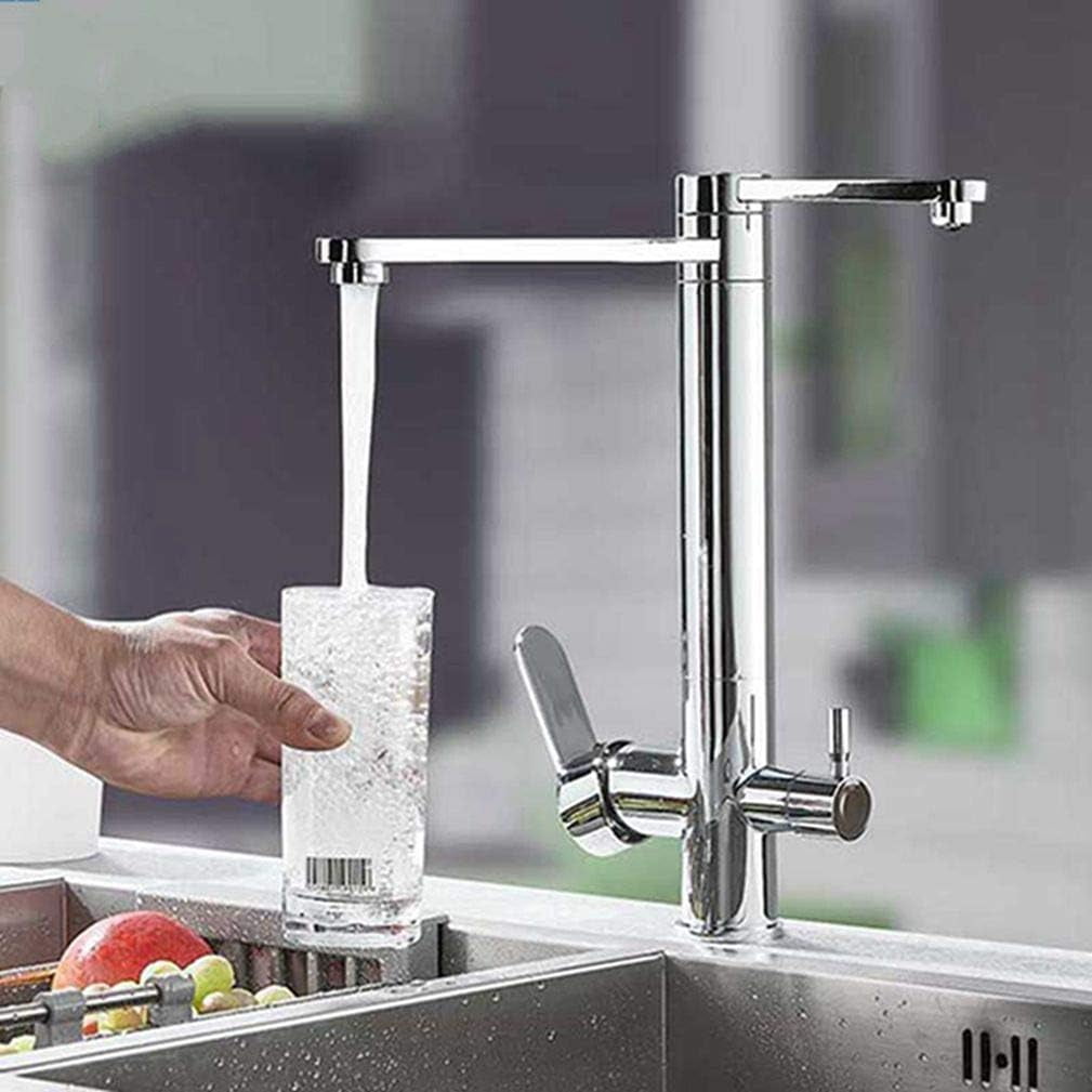 Black/Chrome Purify Kitchen Faucet Deck Mount Dual Handle Purification ...