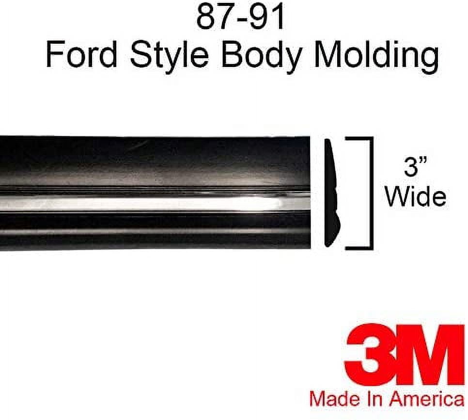 Black Chrome Side Body Trim Molding 1987-1991 Ford Rocker Panel Truck ...