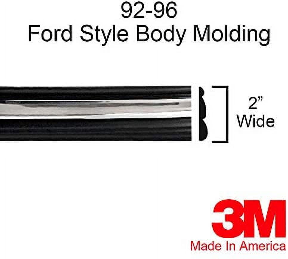 Black Chrome Side Body Trim Molding 1992-1996 Ford Rocker Panel Truck ...