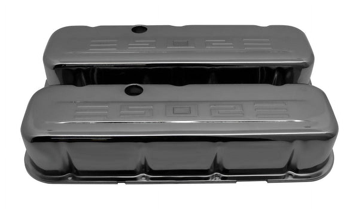 Black Chrome Steel Tall Valve Covers CID 502 Logo For 65-00 Chevy Big ...