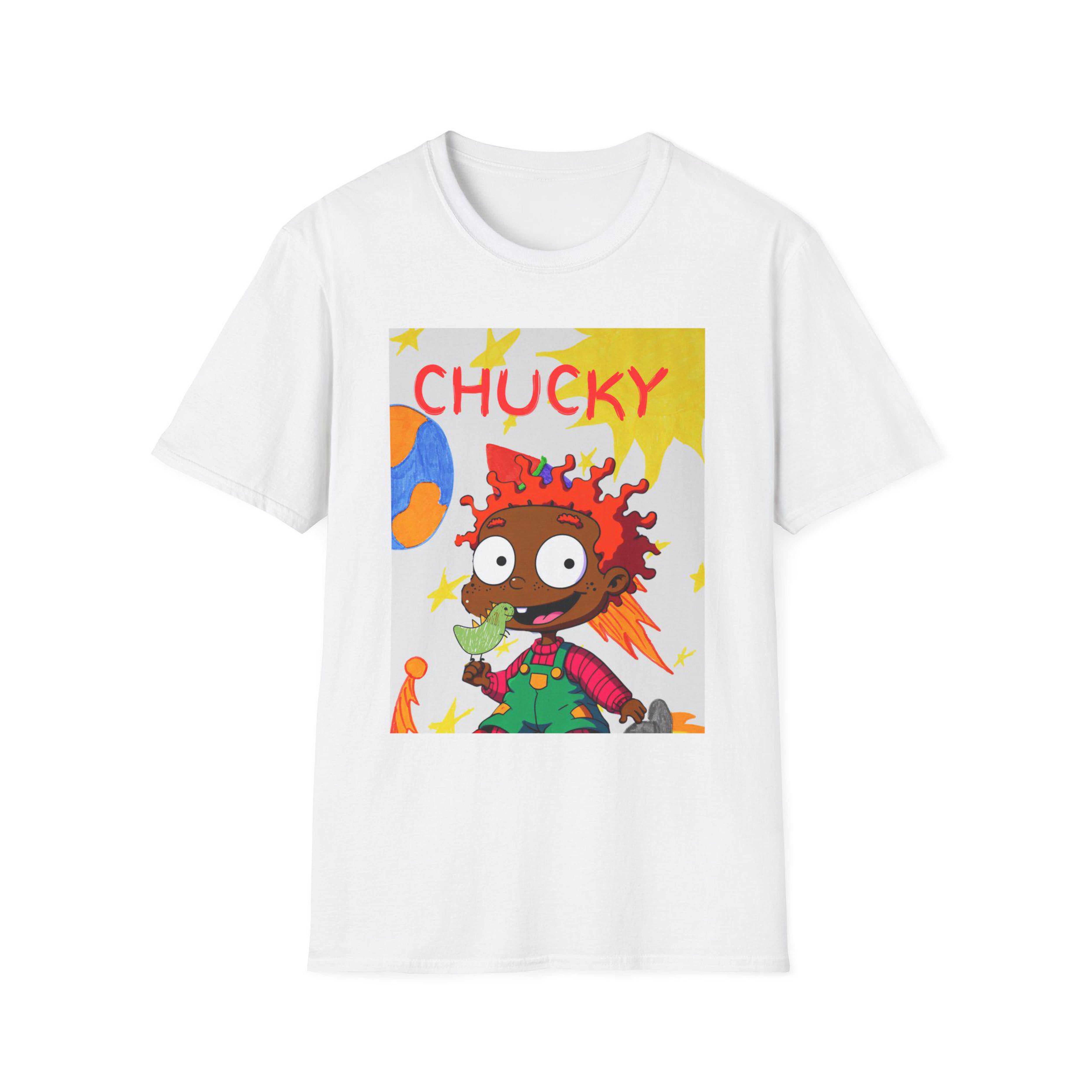 Black Chucky Finster Rugrats Kids Space Drawing Unisex Softstyle T ...